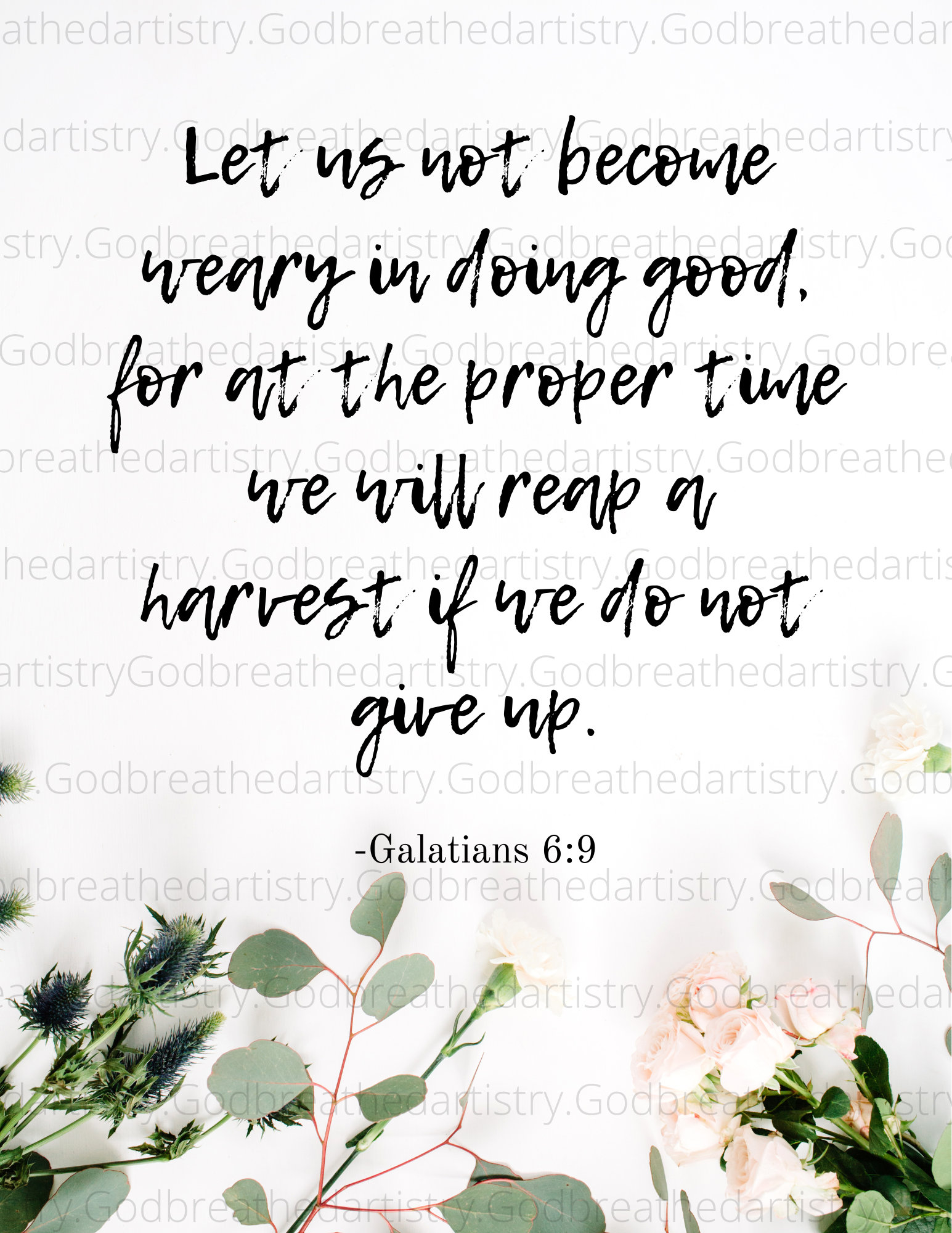 Galatians 6:9 Printable Verse Image - Etsy