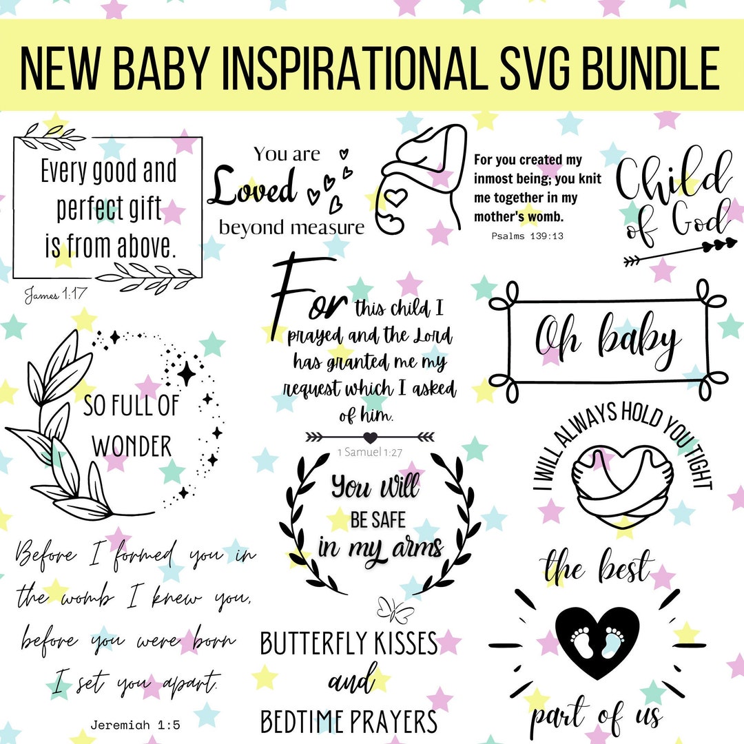 New Baby Inspirational SVG Bundle - Etsy