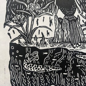 Anhinga Print, "anhinga Morning", Handmade Linocut Print - Etsy