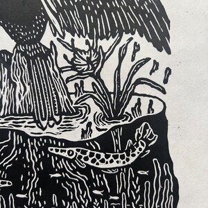 Anhinga Print, "anhinga Morning", Handmade Linocut Print - Etsy
