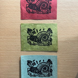 Mini Snail Linocut Print - Etsy