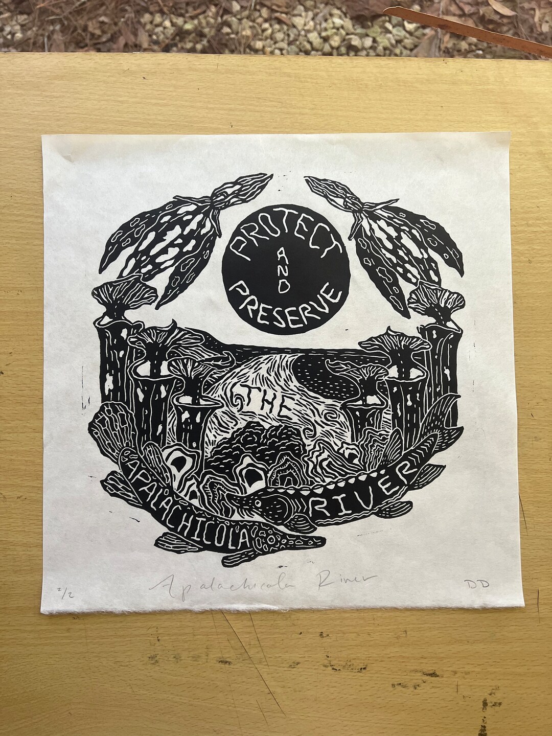 Apalachicola River Linocut Print apalachicola - Etsy