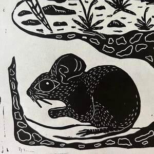 Lizard Linocut Print savanna Keepers Handmade - Etsy