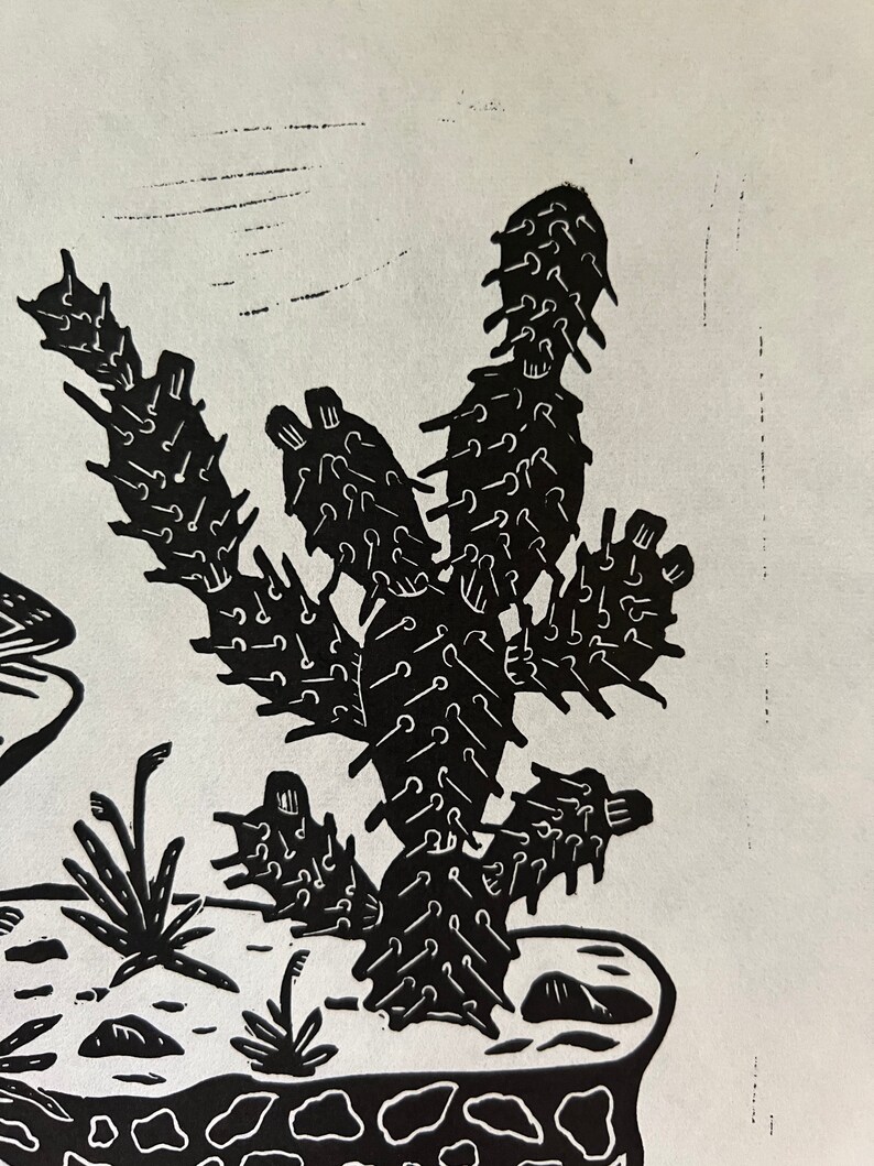 Lizard Linocut Print savanna Keepers Handmade | Etsy