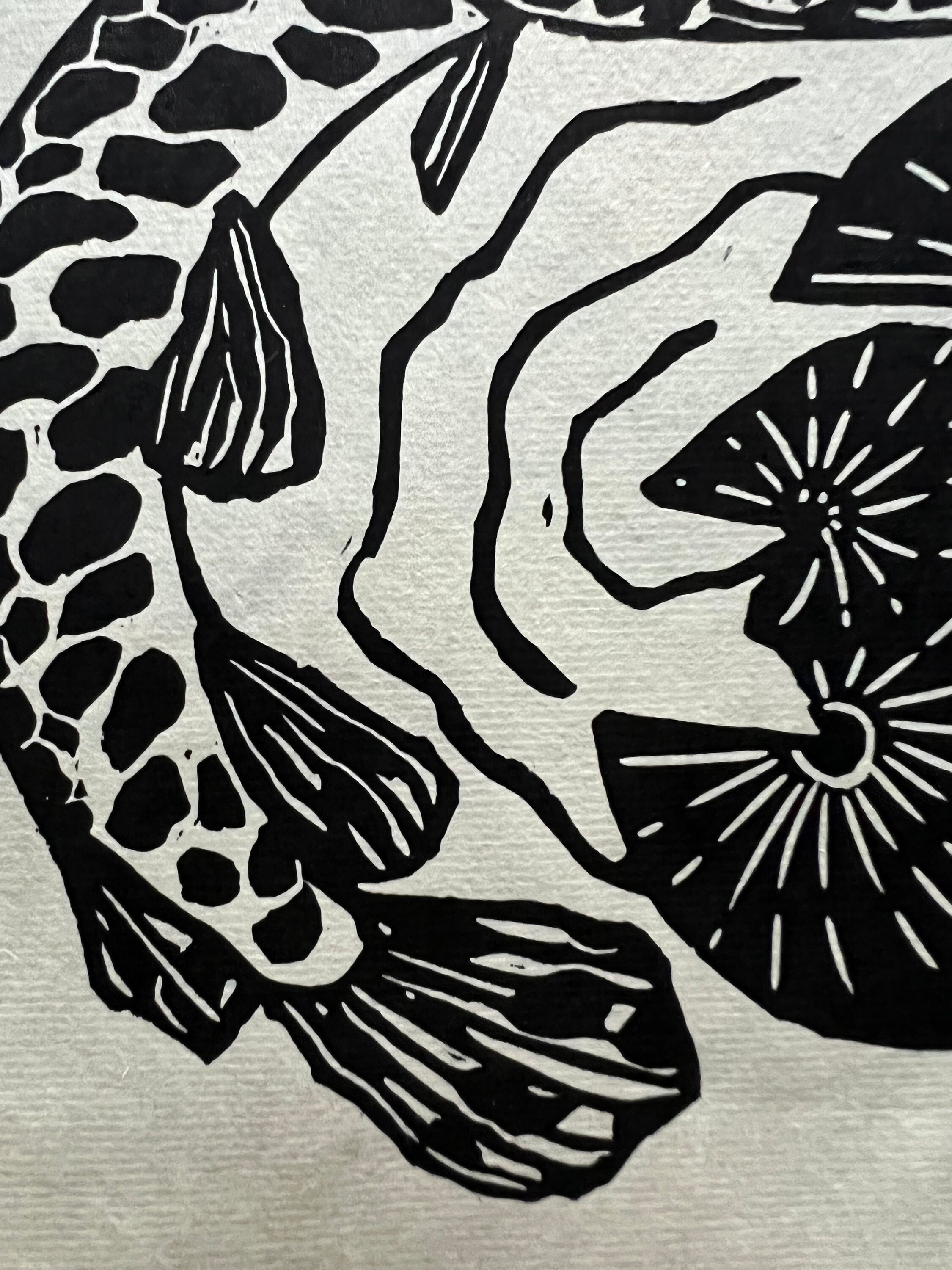 Gar Linocut Print gar in the Lilies Handmade | Etsy