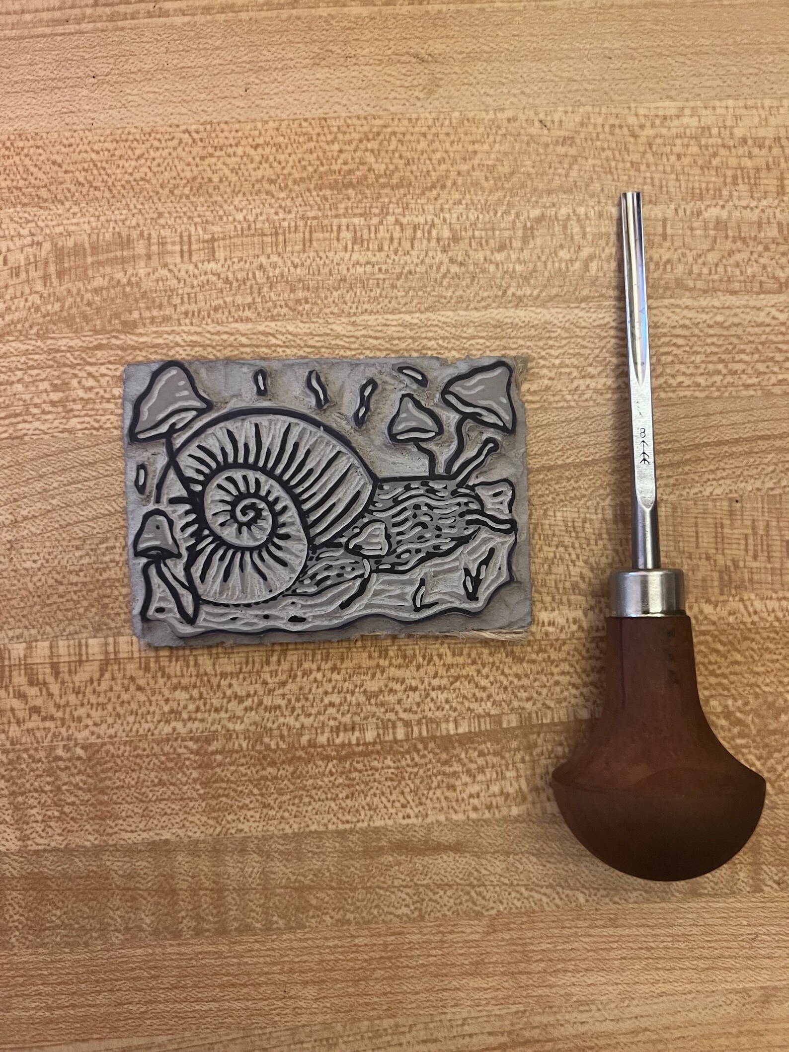 Mini Snail Linocut Print - Etsy