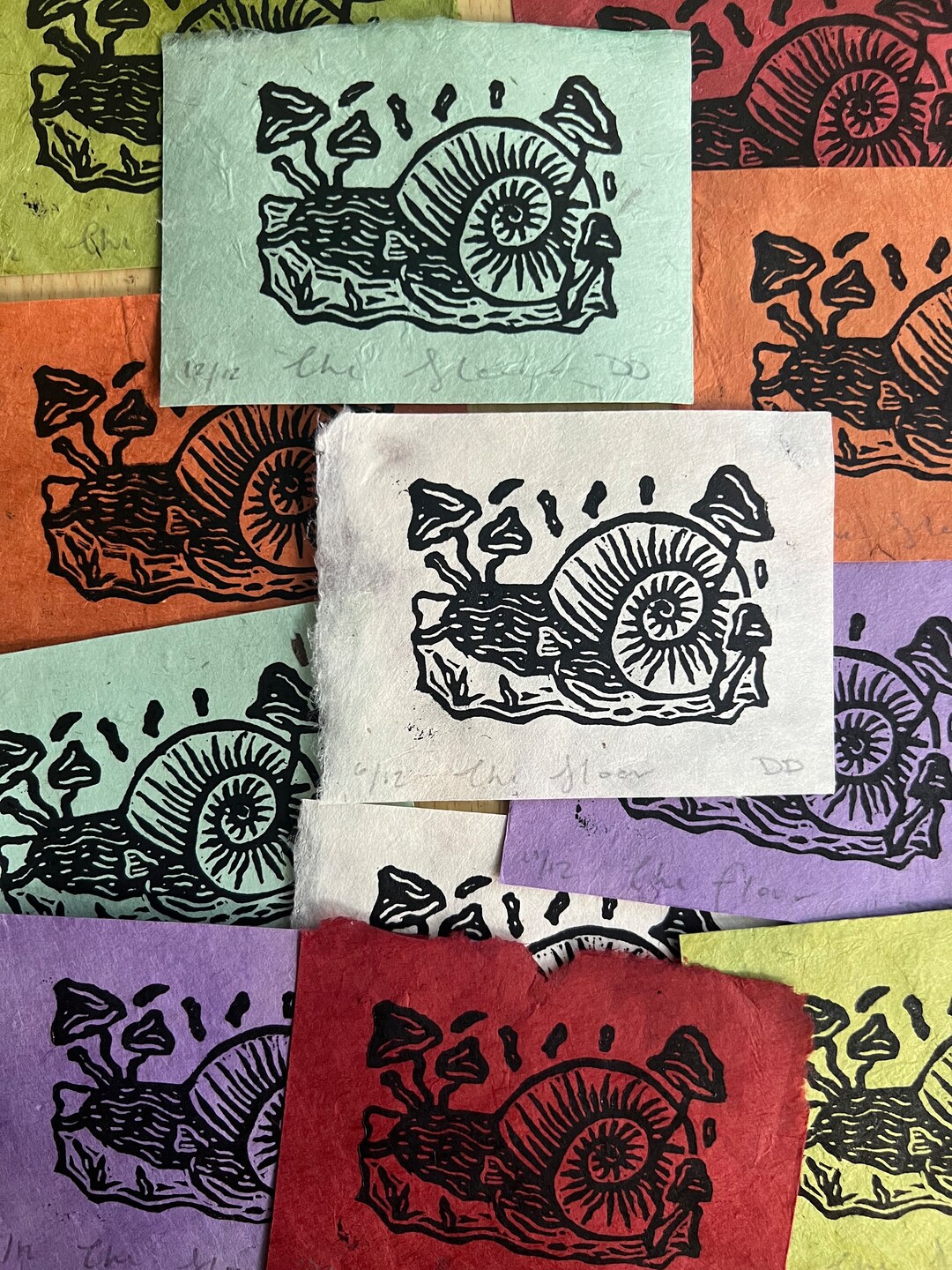 Mini Snail Linocut Print - Etsy