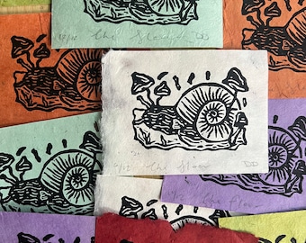 SKATER SNAIL PRINT, Snail Print, Snail Art, Mini Print, Linocut ...
