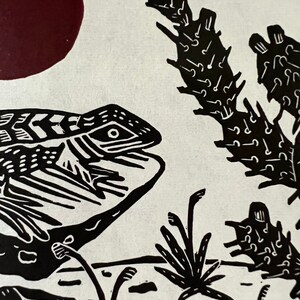 Lizard Linocut Print savanna Keepers Handmade - Etsy