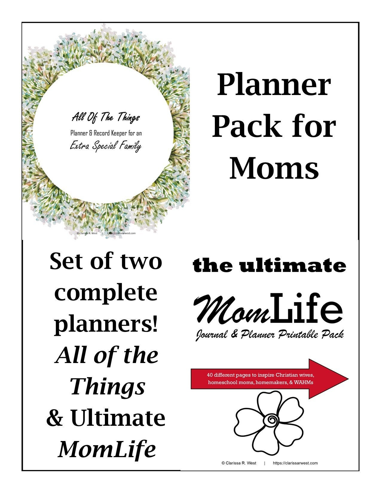 Planner Pack for Moms two Complete Planners - Etsy