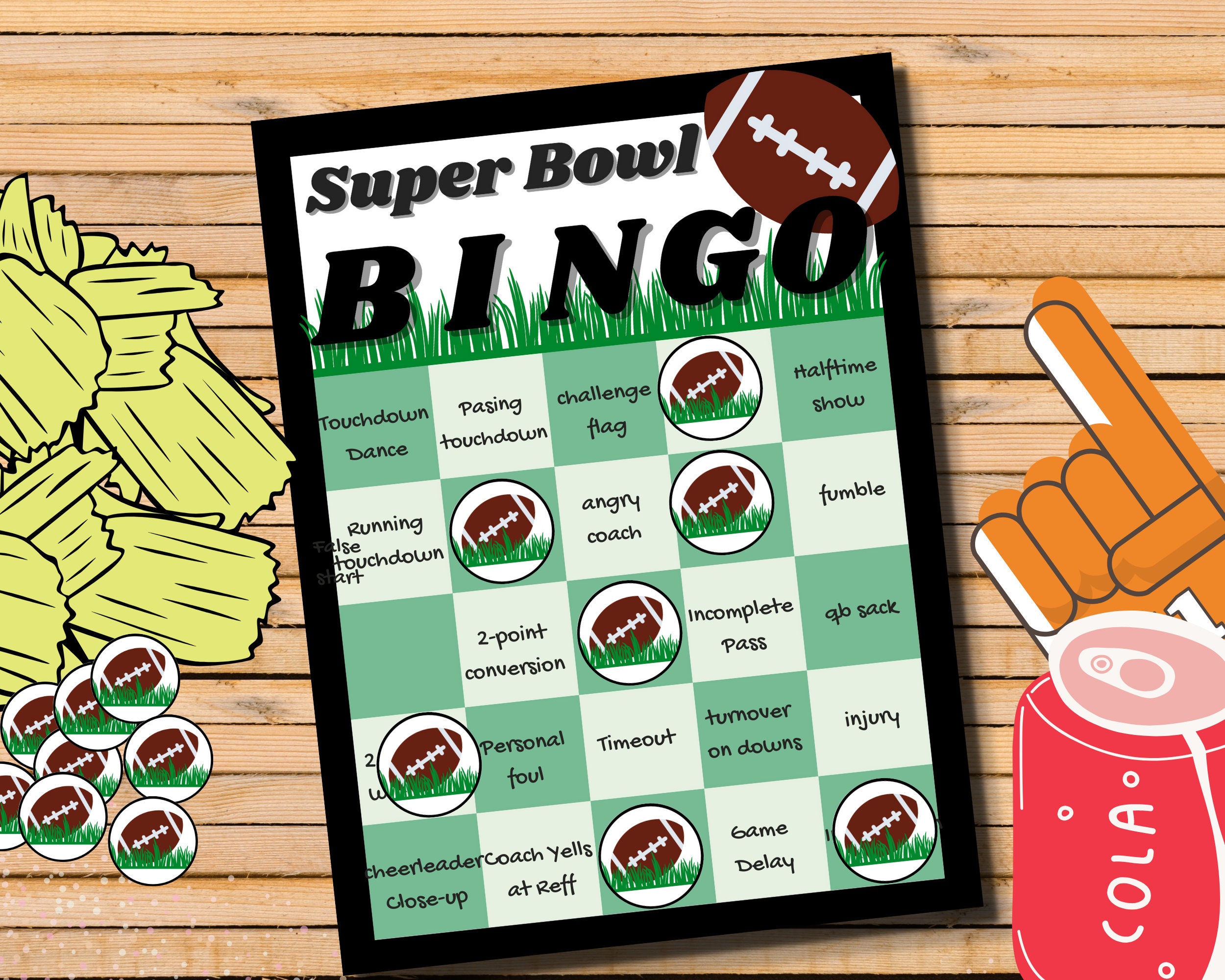 Printable Super Bowl Bingo Template - Etsy