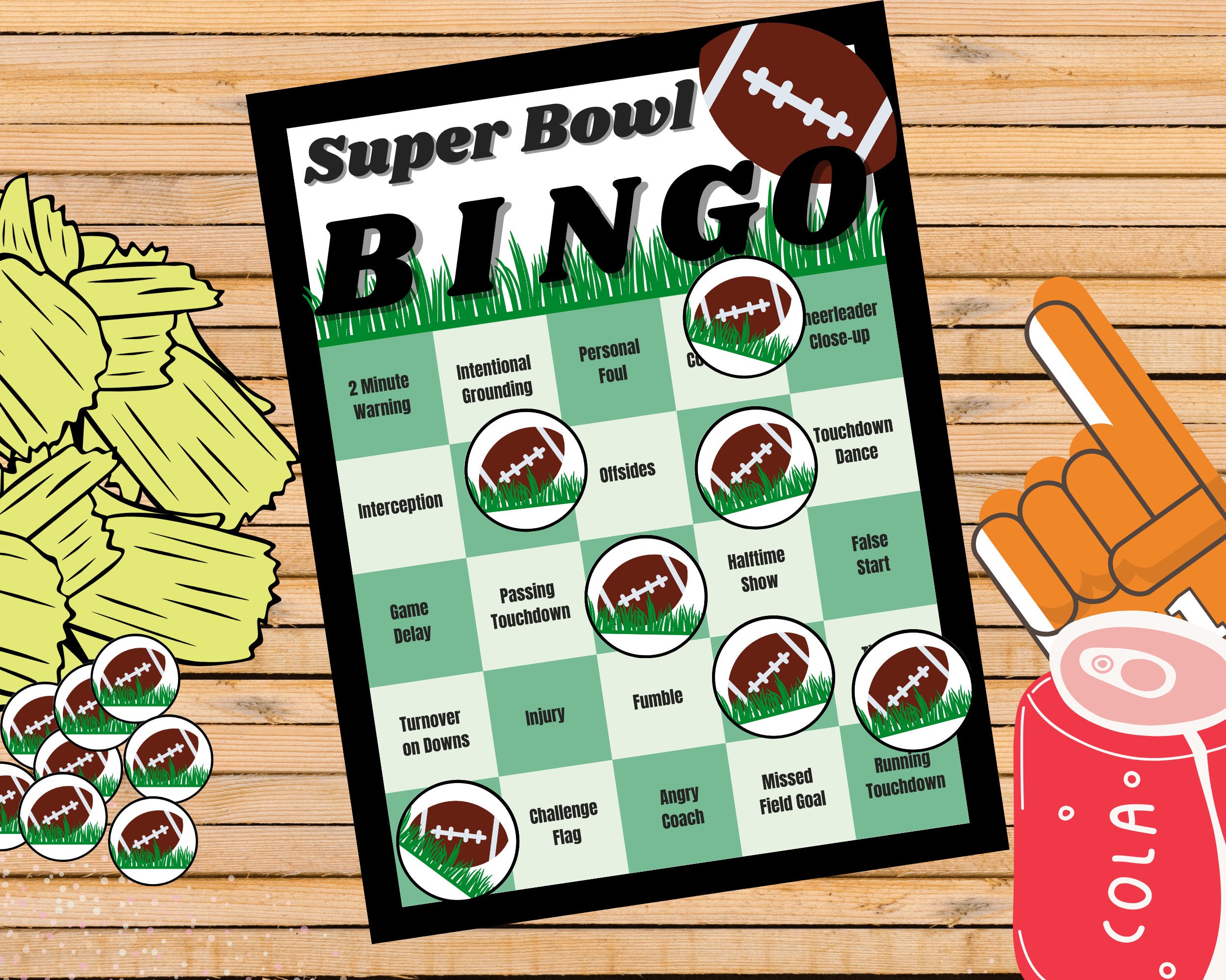 Printable Super Bowl Bingo 20 Cards Printable Game - Etsy