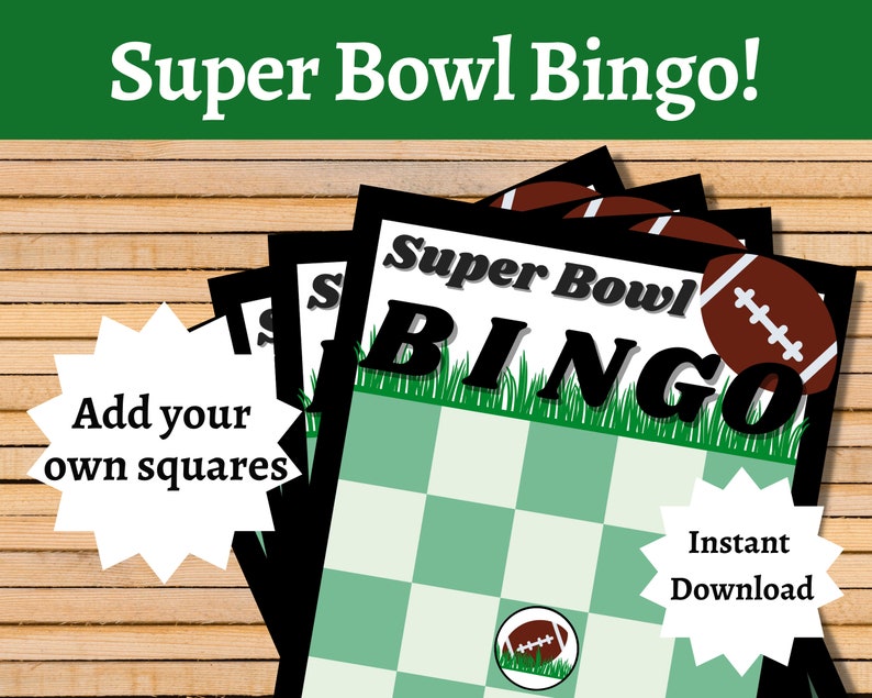 Printable Super Bowl Bingo Template - Etsy