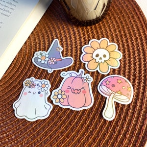 Retro Halloween Mini Sticker Pack | Holographic Groovy Ghosts ...