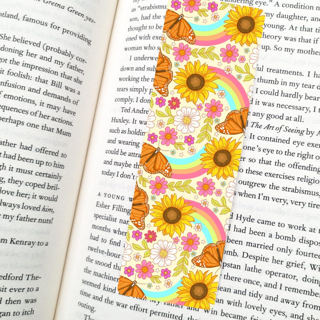 Retro Rainbow Matte Laminated Bookmark | Spring Bookmark | Bookworm ...