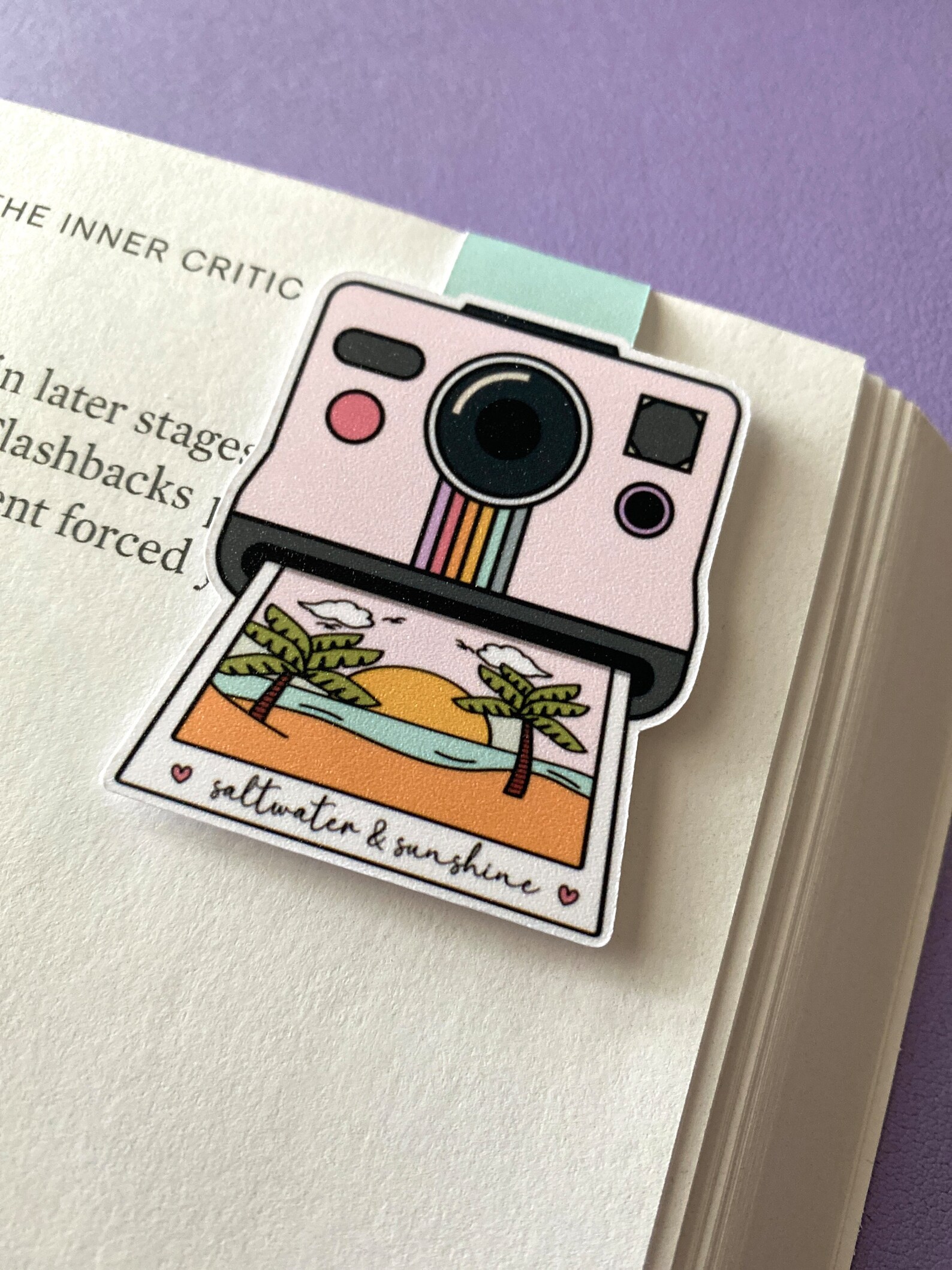 Beach Day Polaroid Magnetic Bookmark: Bookish Reader Gift - Etsy