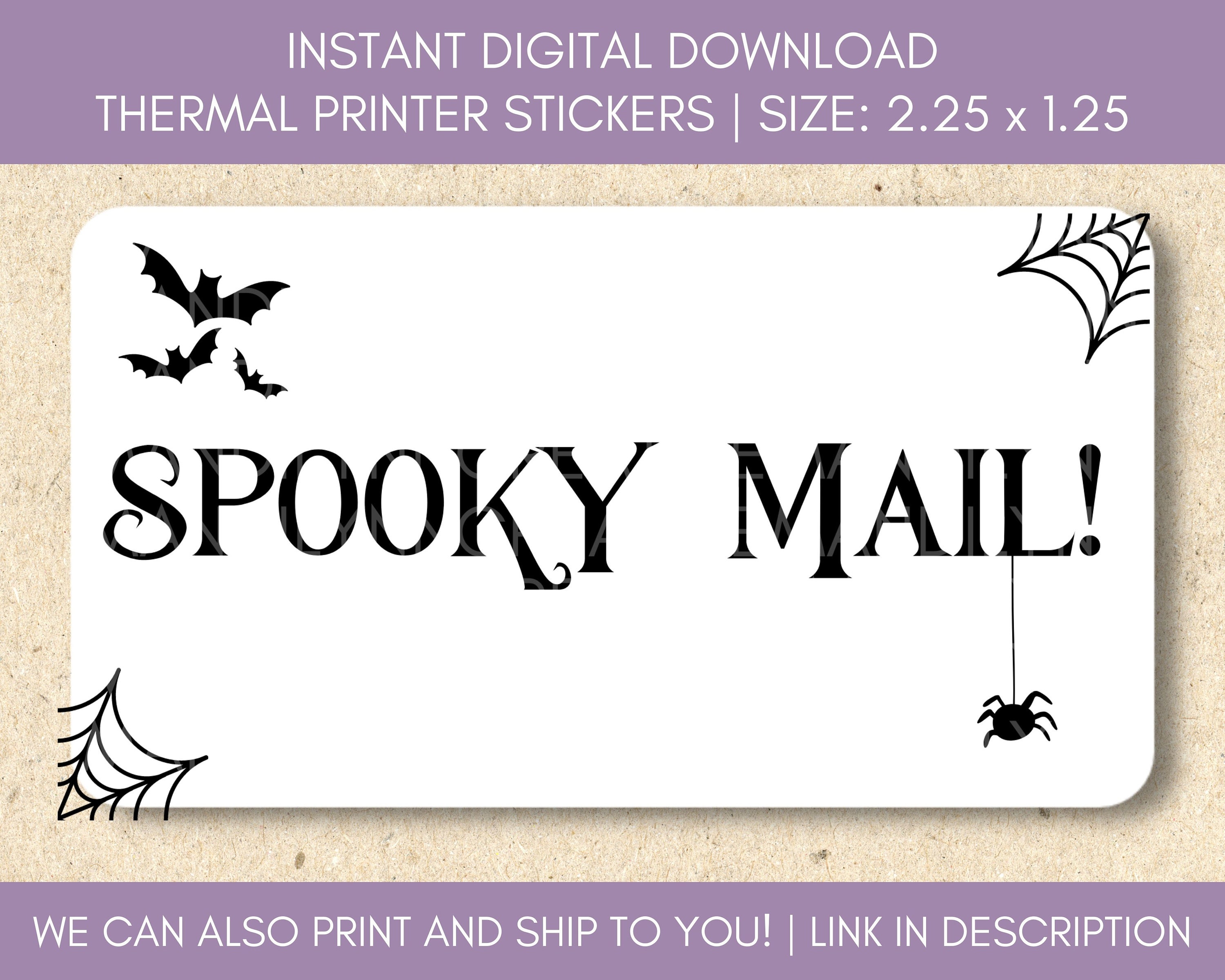 Spooky Mail PNG Sticker Download Thermal Label Design Small - Etsy