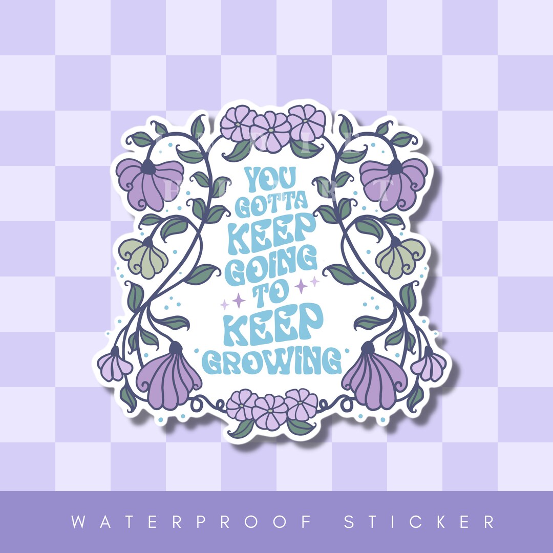 Floral Positive Quote Sticker: Waterproof Vinyl Decal - Etsy