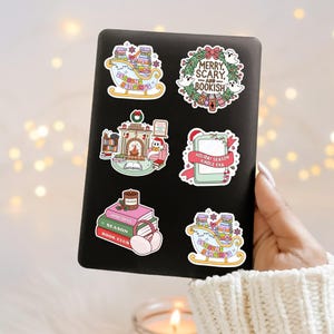Merry Bookmas Ghost Vinyl Sticker: Water-resistant Book Lover Gift - Etsy