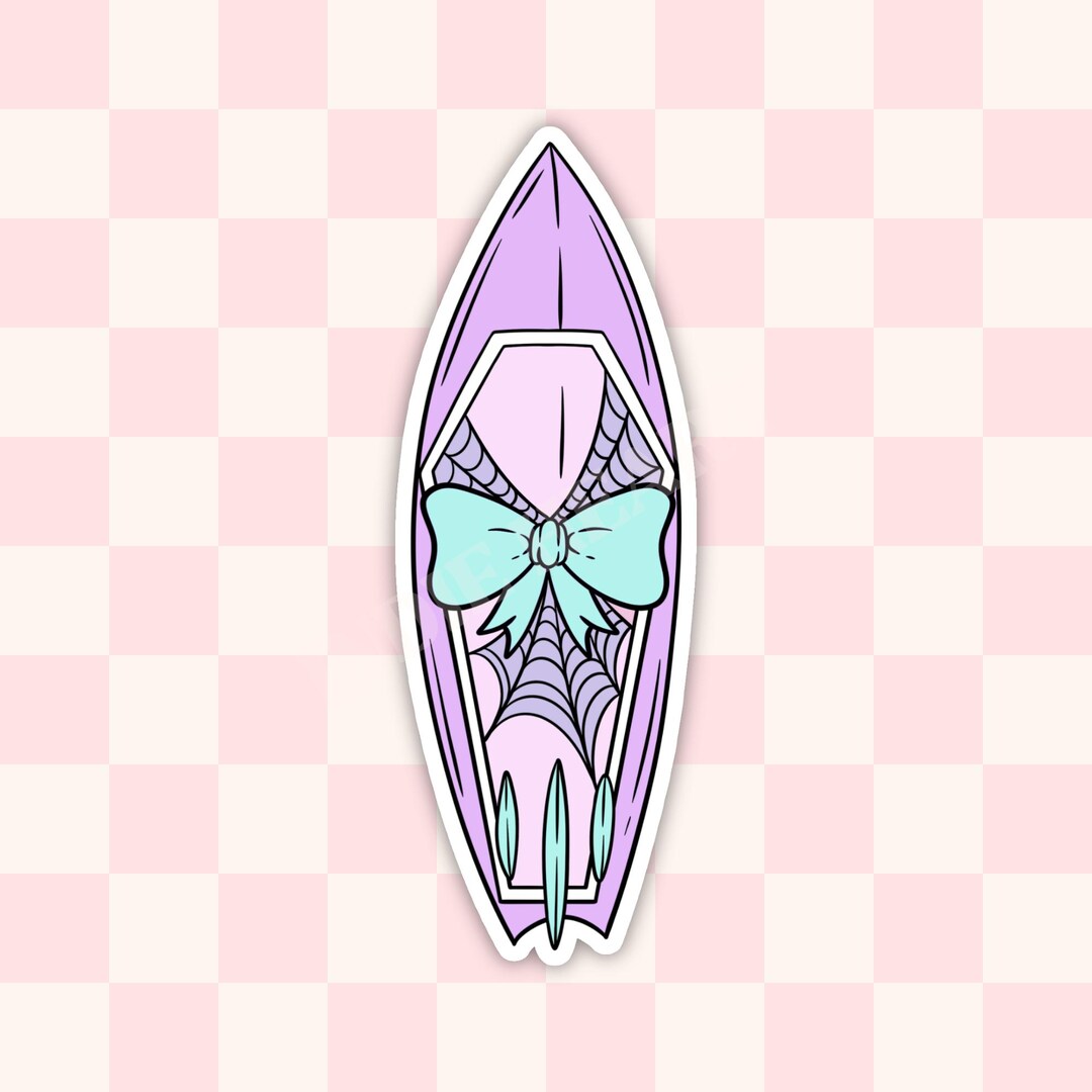 Goth Girl Surfboard Sticker | Summerween Vinyl Sticker | E-reader ...