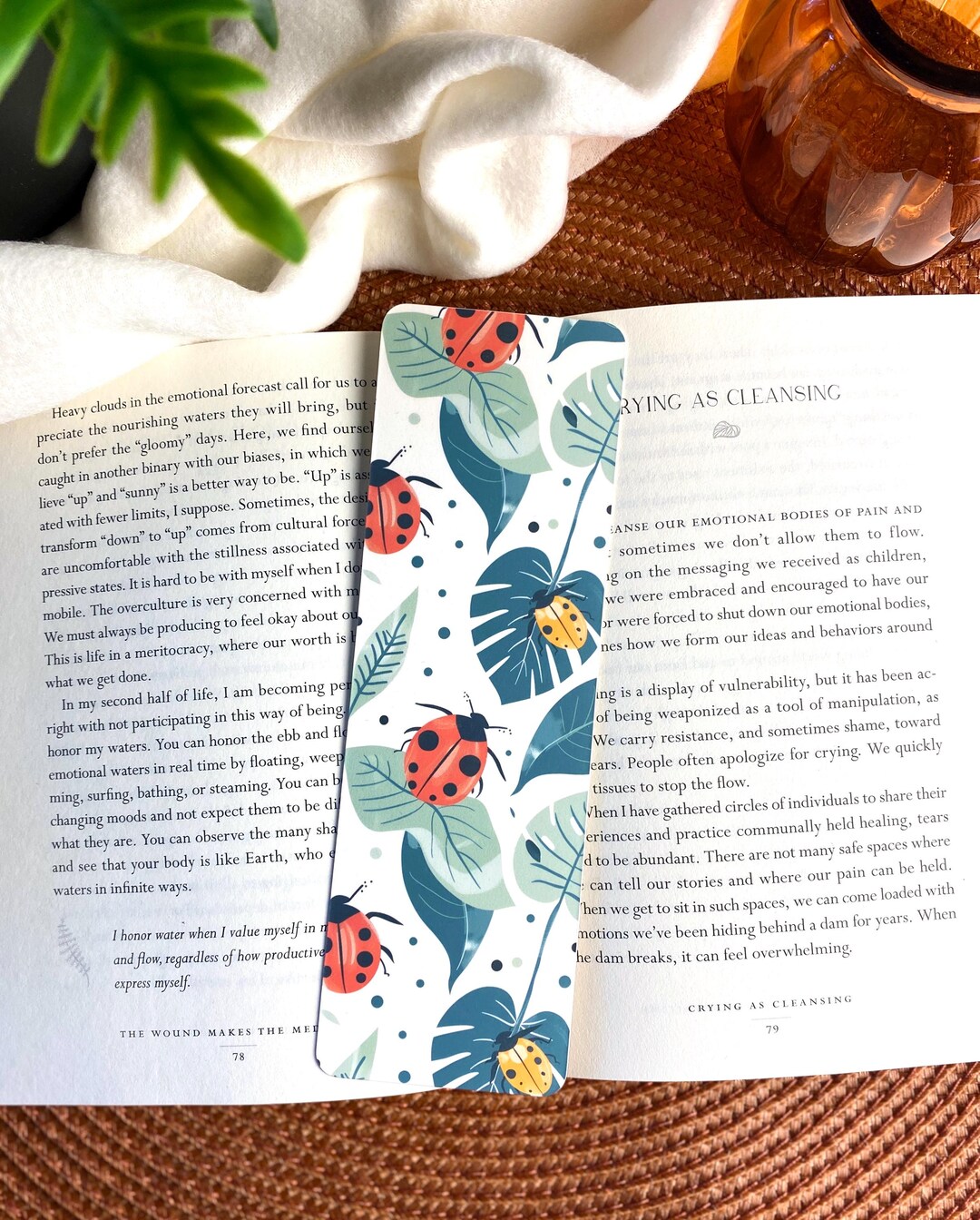 Lady Bugs Laminated Bookmark | Summer Insect Bookmark | Bookworm Gifts ...