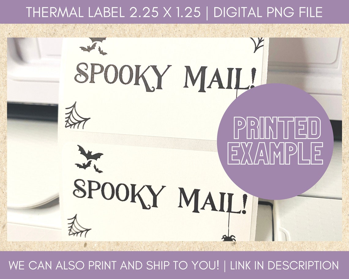 Spooky Mail PNG Sticker Download Thermal Label Design Small - Etsy