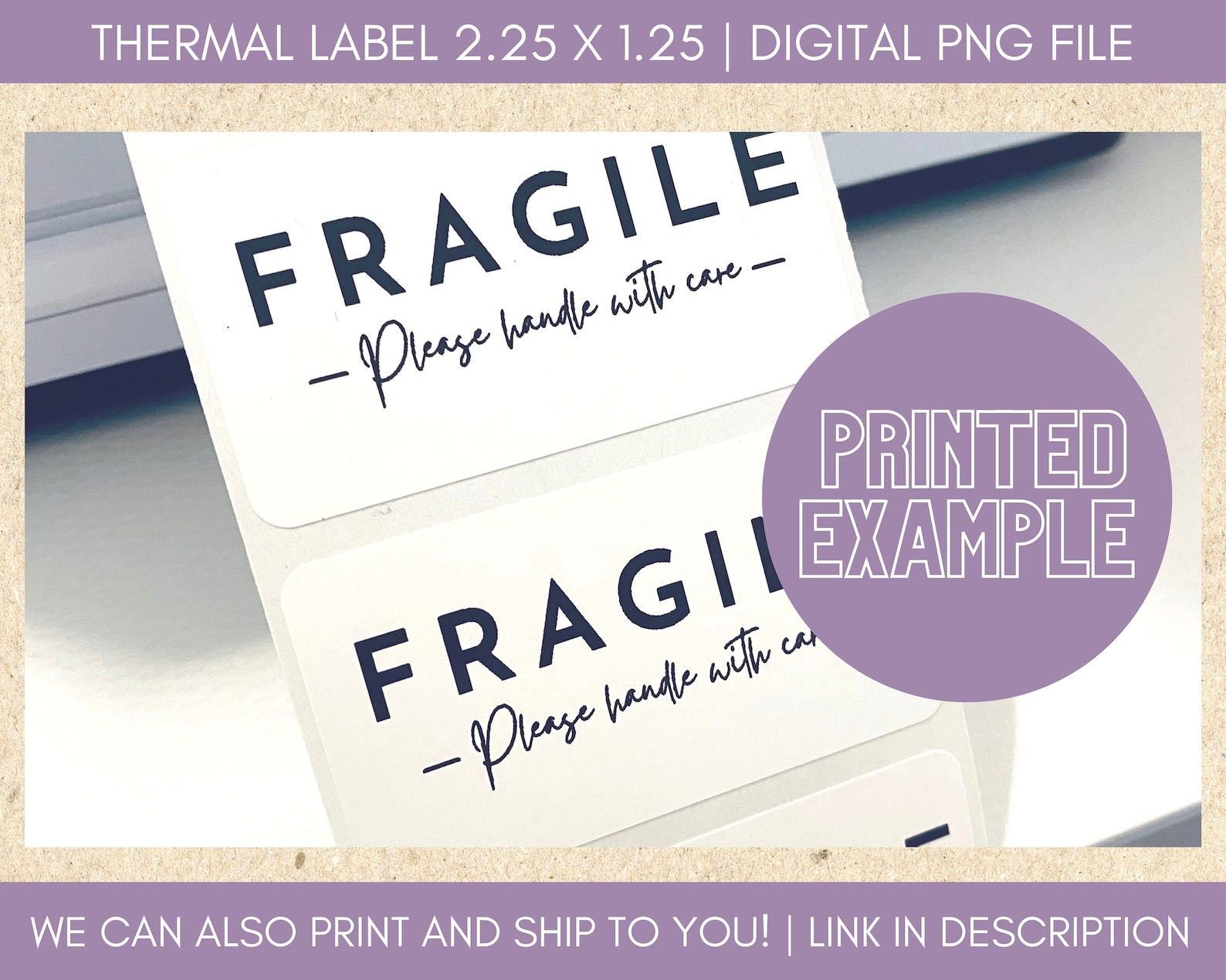 Fragile Handle With Care PNG, Thermal Label Design, Small Business ...