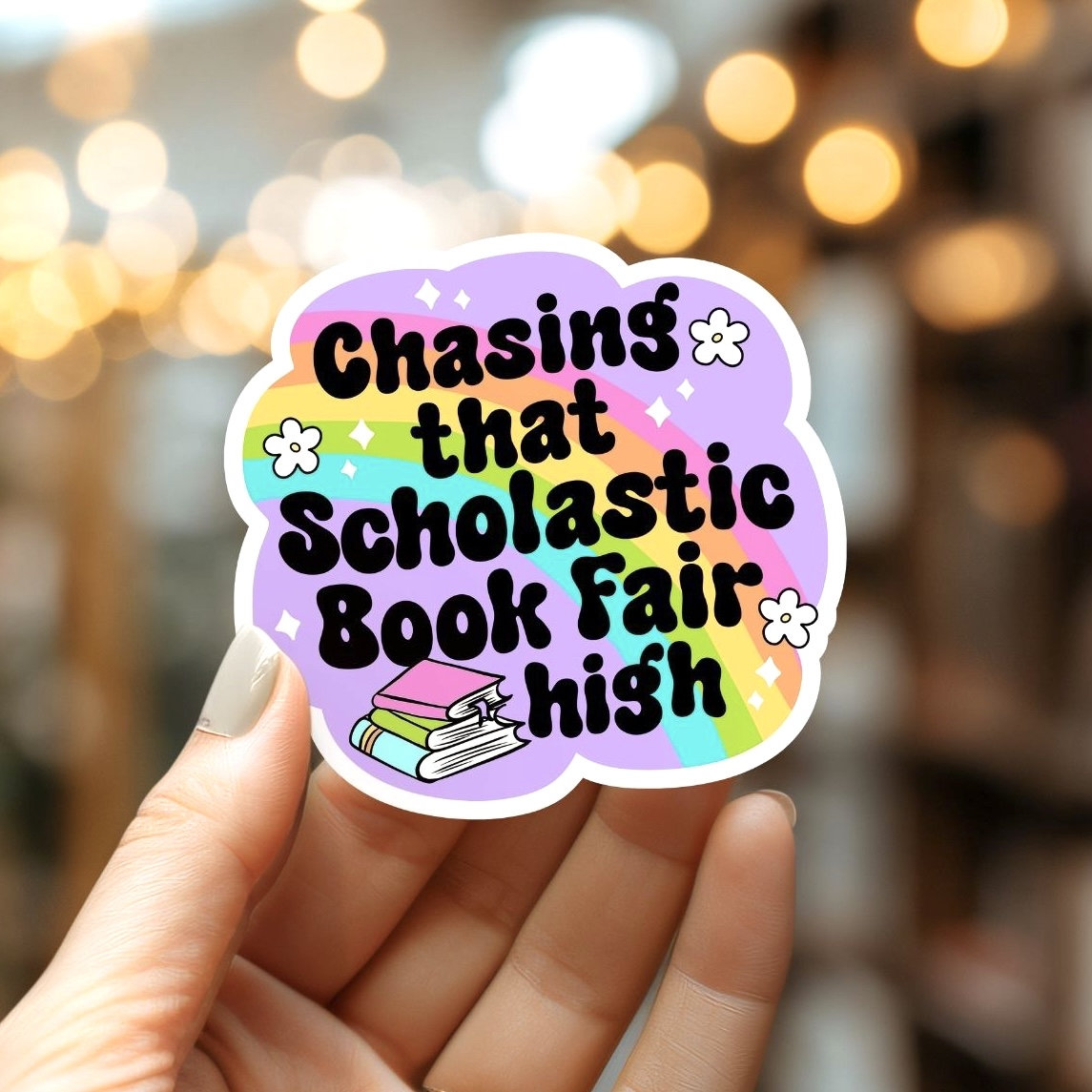 School Book Fair High Sticker Bookish Retro Waterproof Decal Book Lover ...