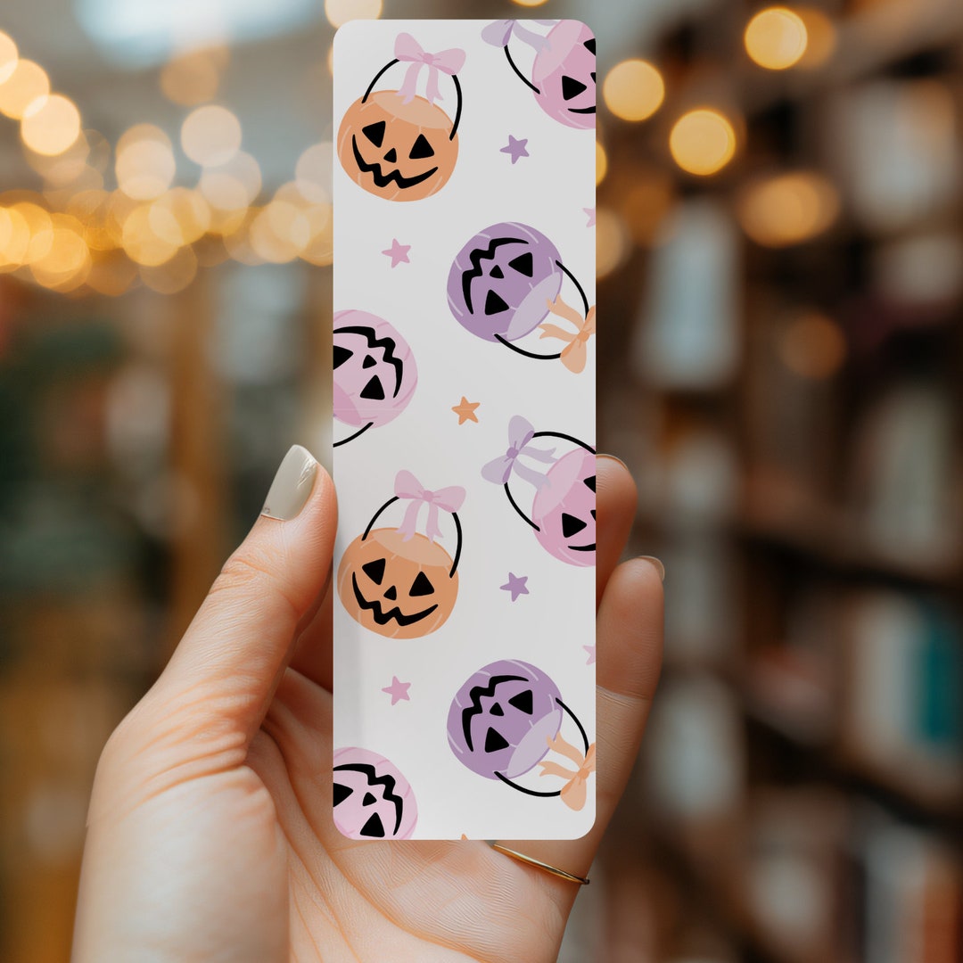 Halloween Candy Pails Laminated Bookmark | Spooky Pumpkin Bookmark ...