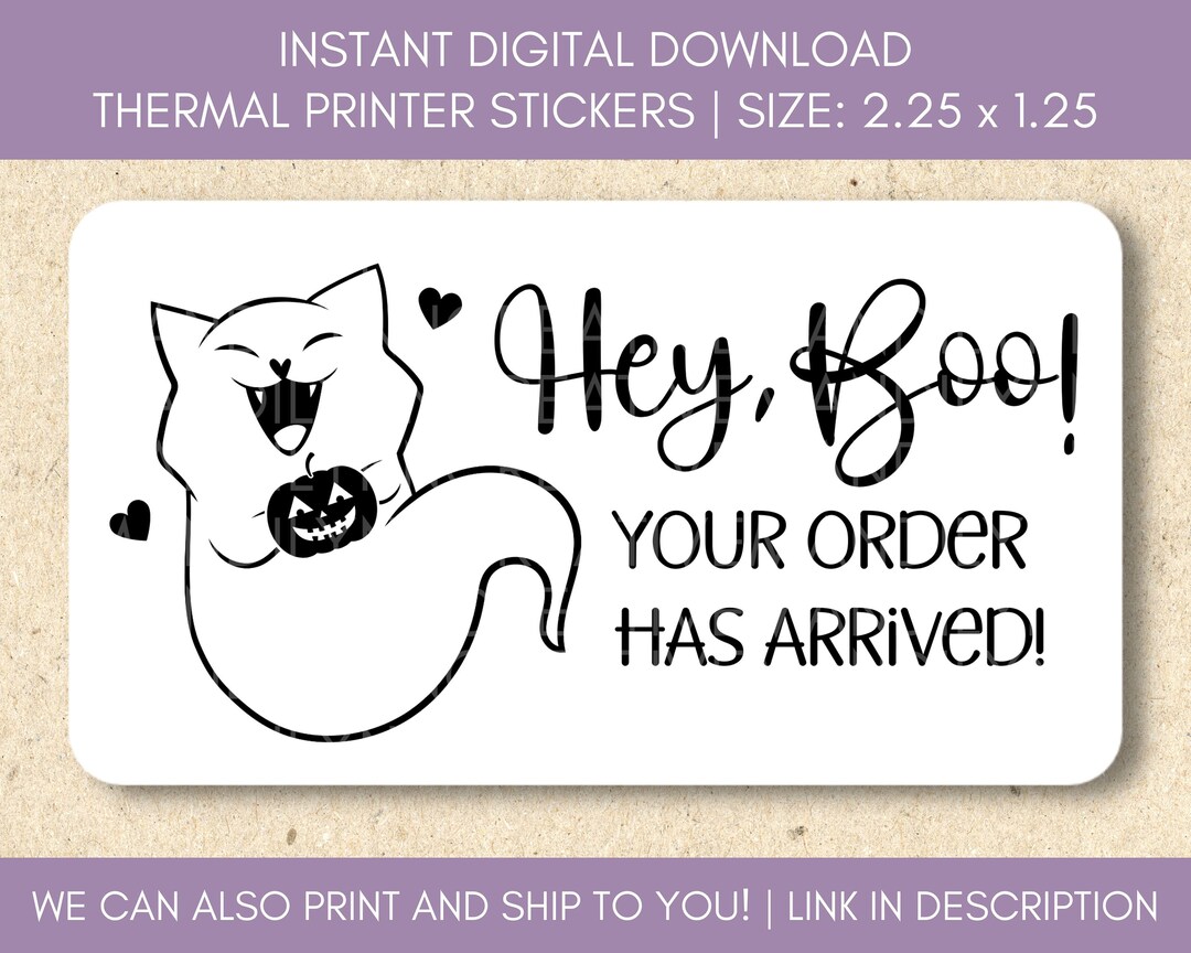 Hey, Boo! Packaging PNG Sticker Download, Halloween Thermal Label ...
