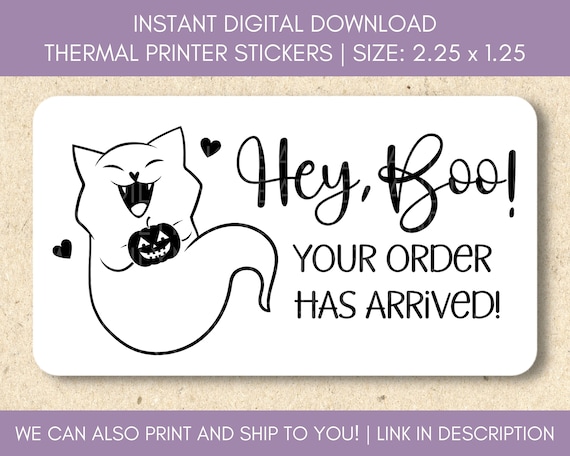 Hey Boo Packaging PNG Sticker Download Halloween Thermal - Etsy
