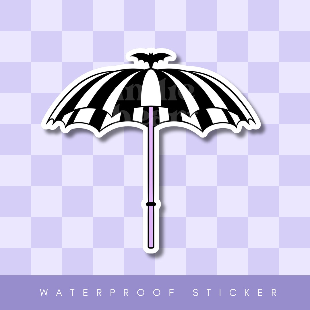 Goth Girl Beach Umbrella Sticker Summerween Waterproof Sticker E-reader ...