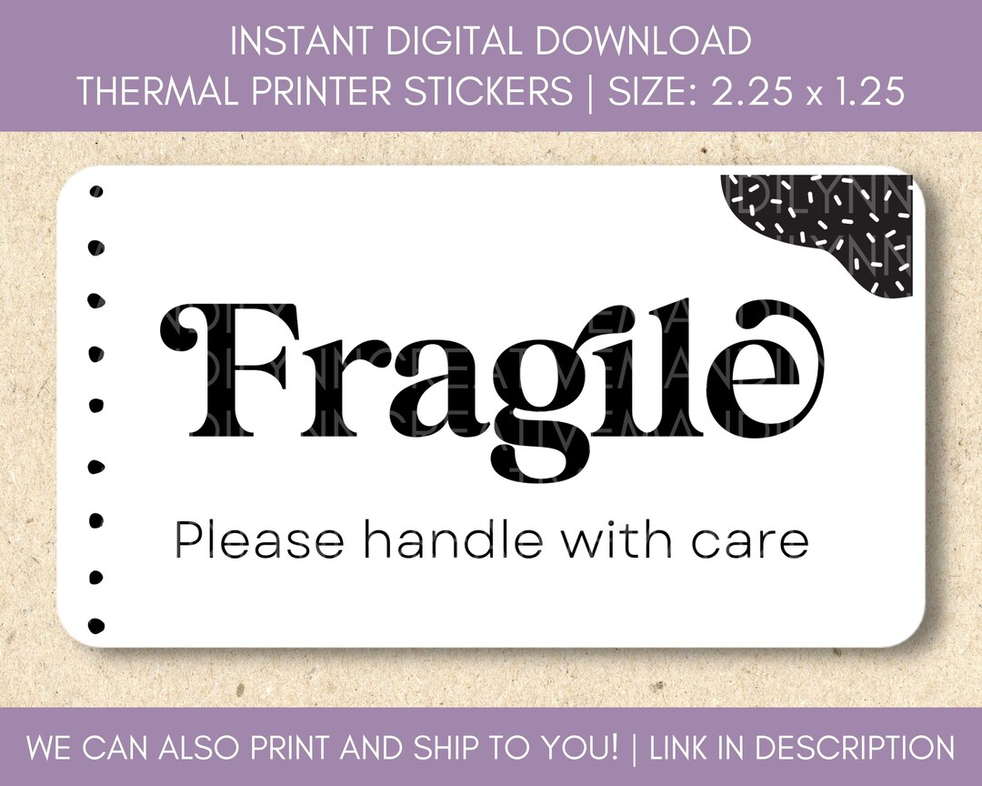 Fragile Label PNG: Thermal Printer Sticker (digital Download) - Etsy