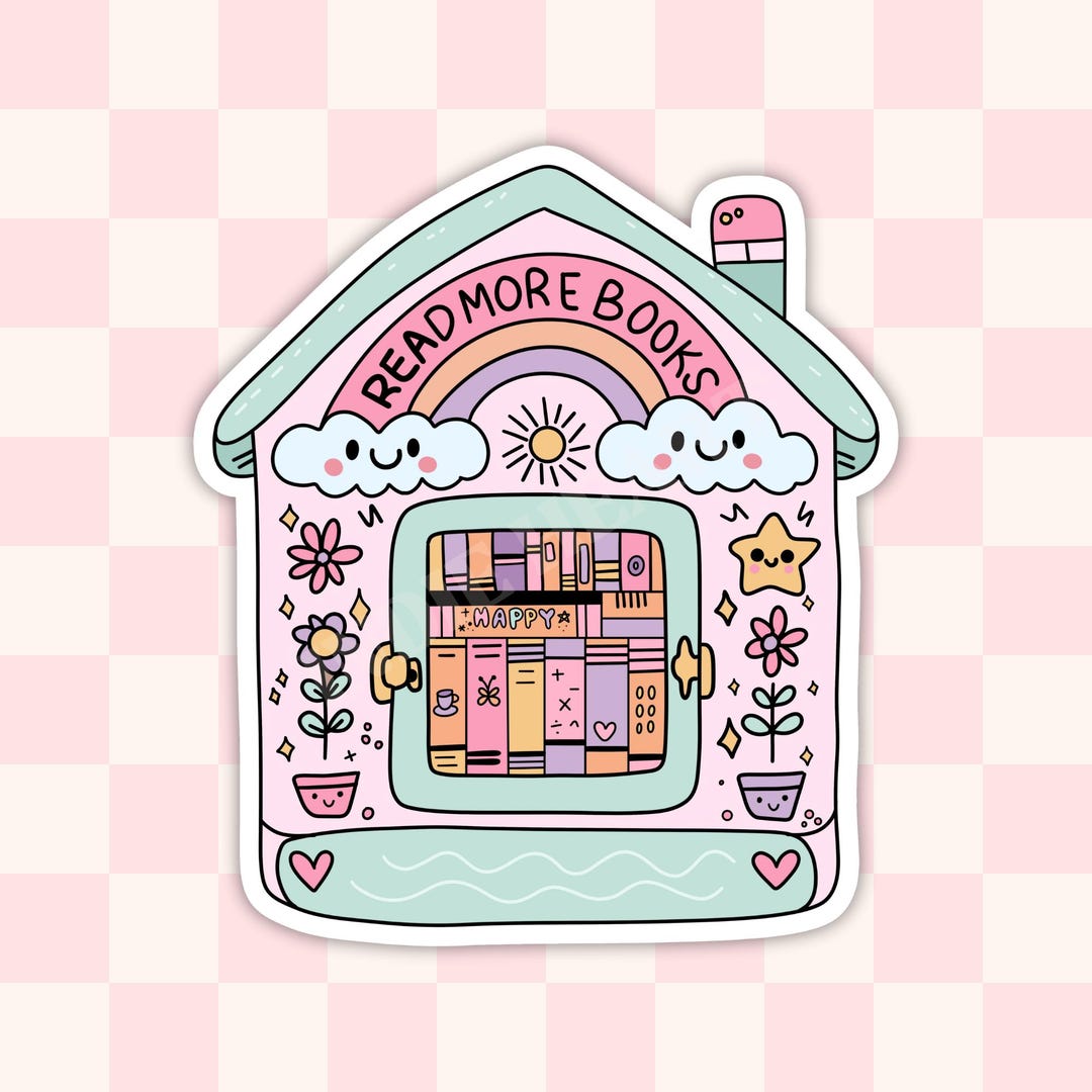 Read More Books Sticker: Little Library, Kindle Reader, Waterproof - Etsy