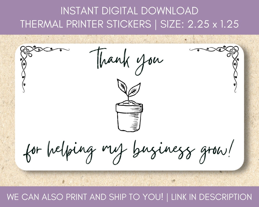 TL15 - Thermal Label PNG | Thank You for Helping Me Grow Label ...