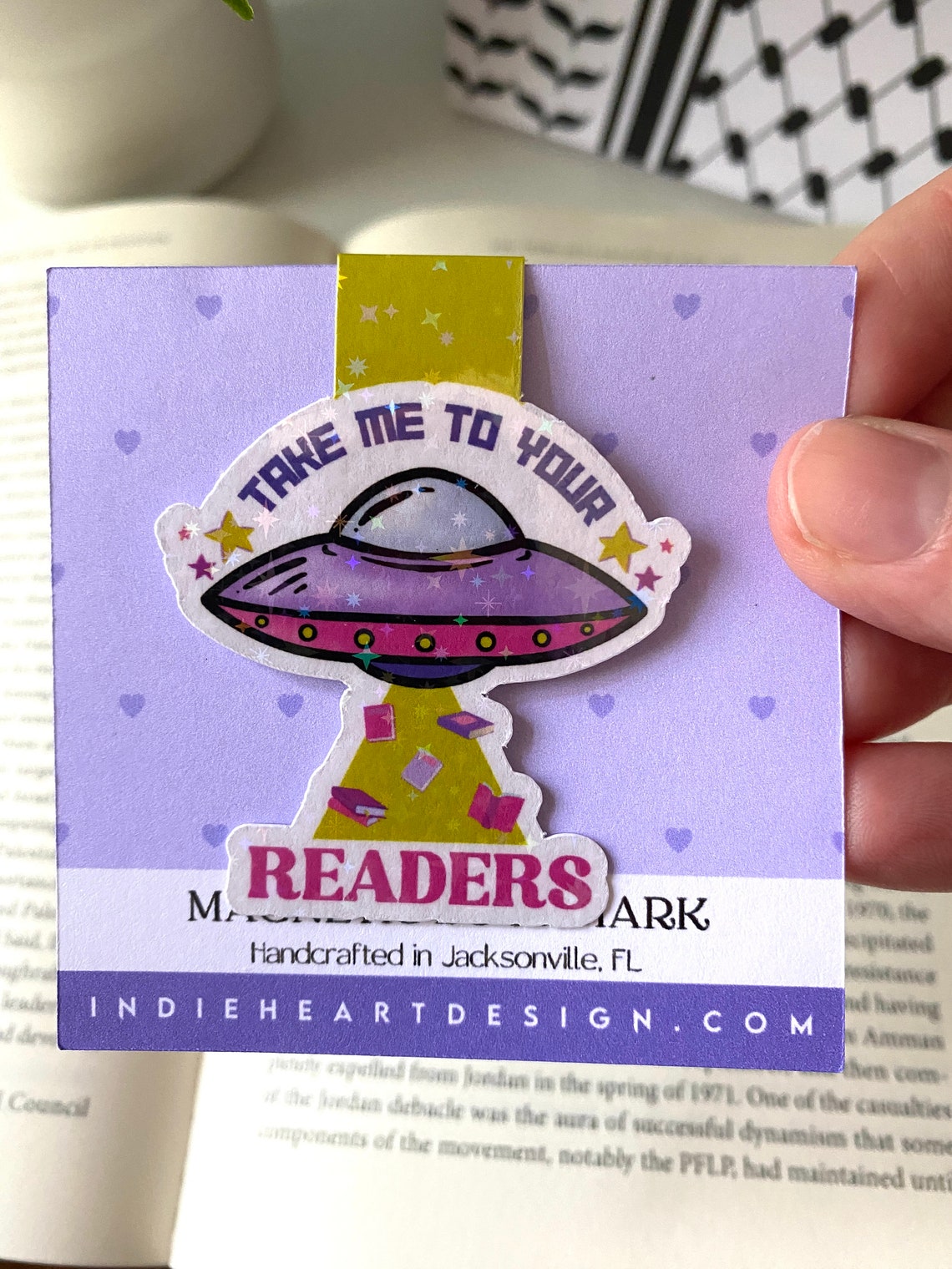 Holographic Magnetic Bookmark: UFO Alien Reader Gift - Etsy