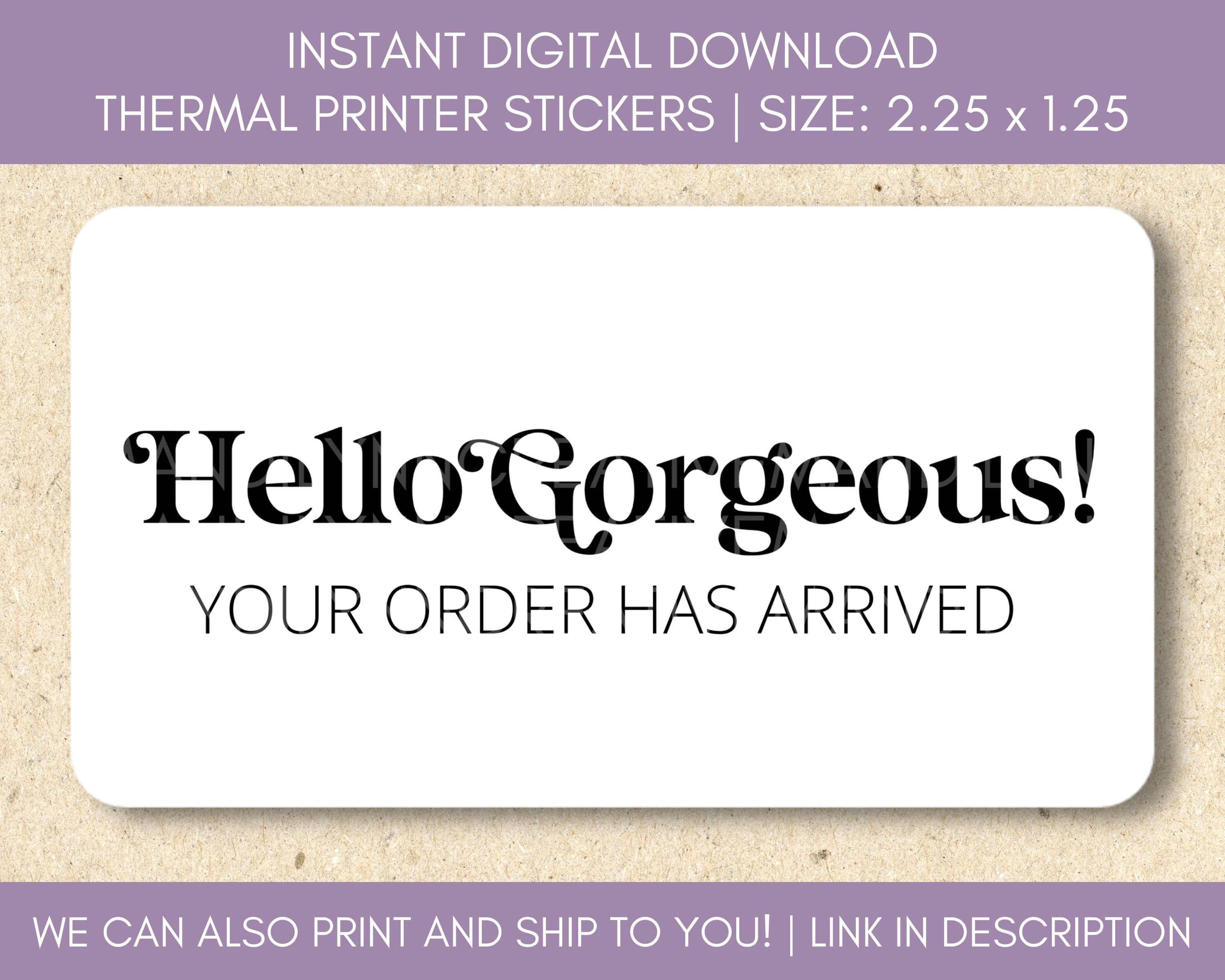 Hello Gorgeous PNG, Thermal Label Design, Small Business Packaging ...