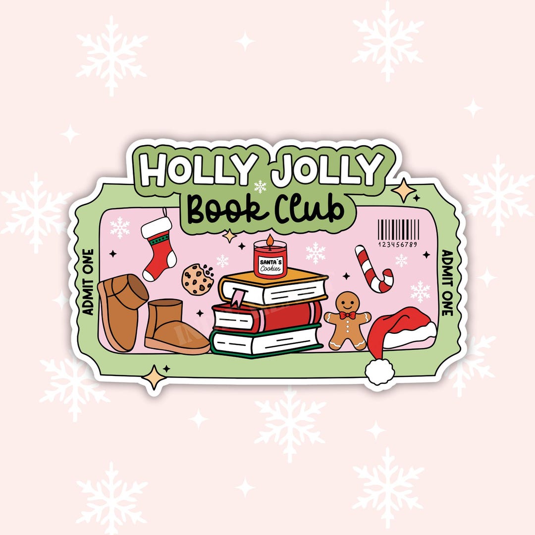 Holly Jolly Bookclub Sticker: Water-resistant Vinyl, Kindle, Laptop - Etsy