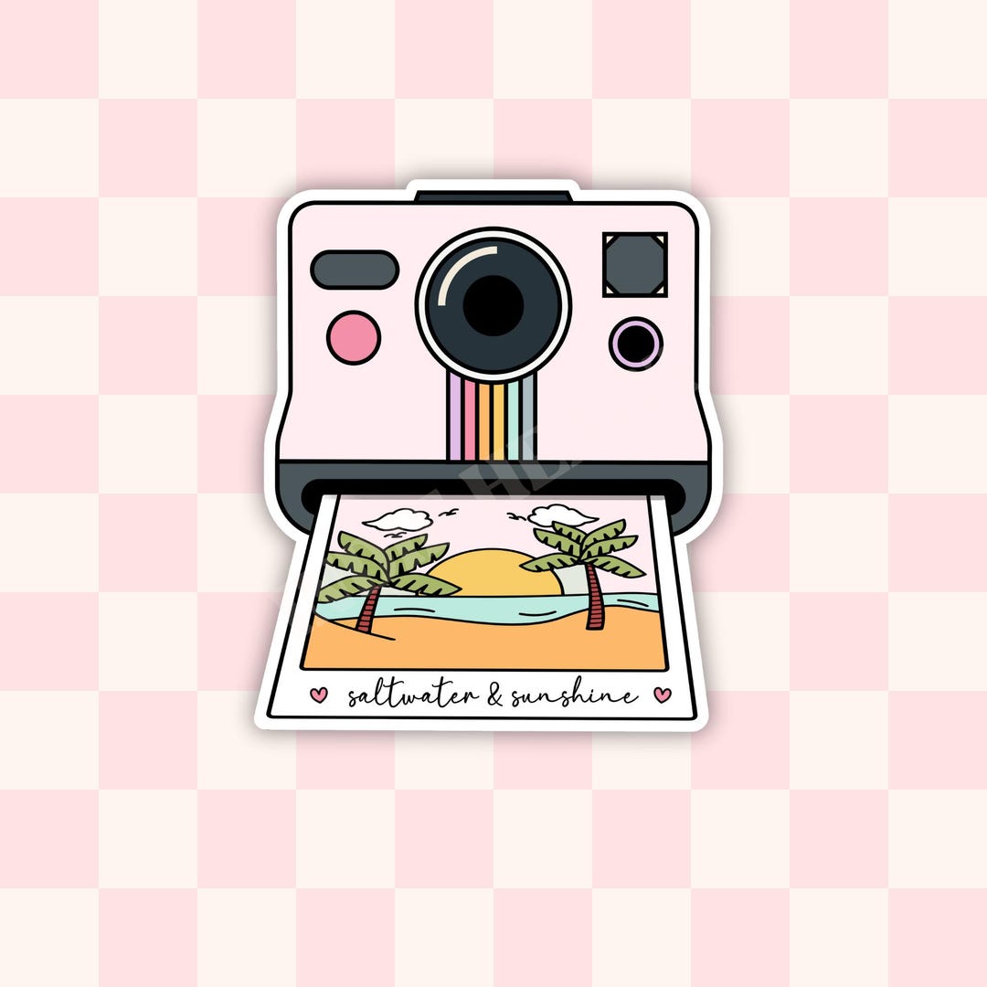 Beach Day Polaroid Sticker: Summer Reader Vinyl Decal - Etsy