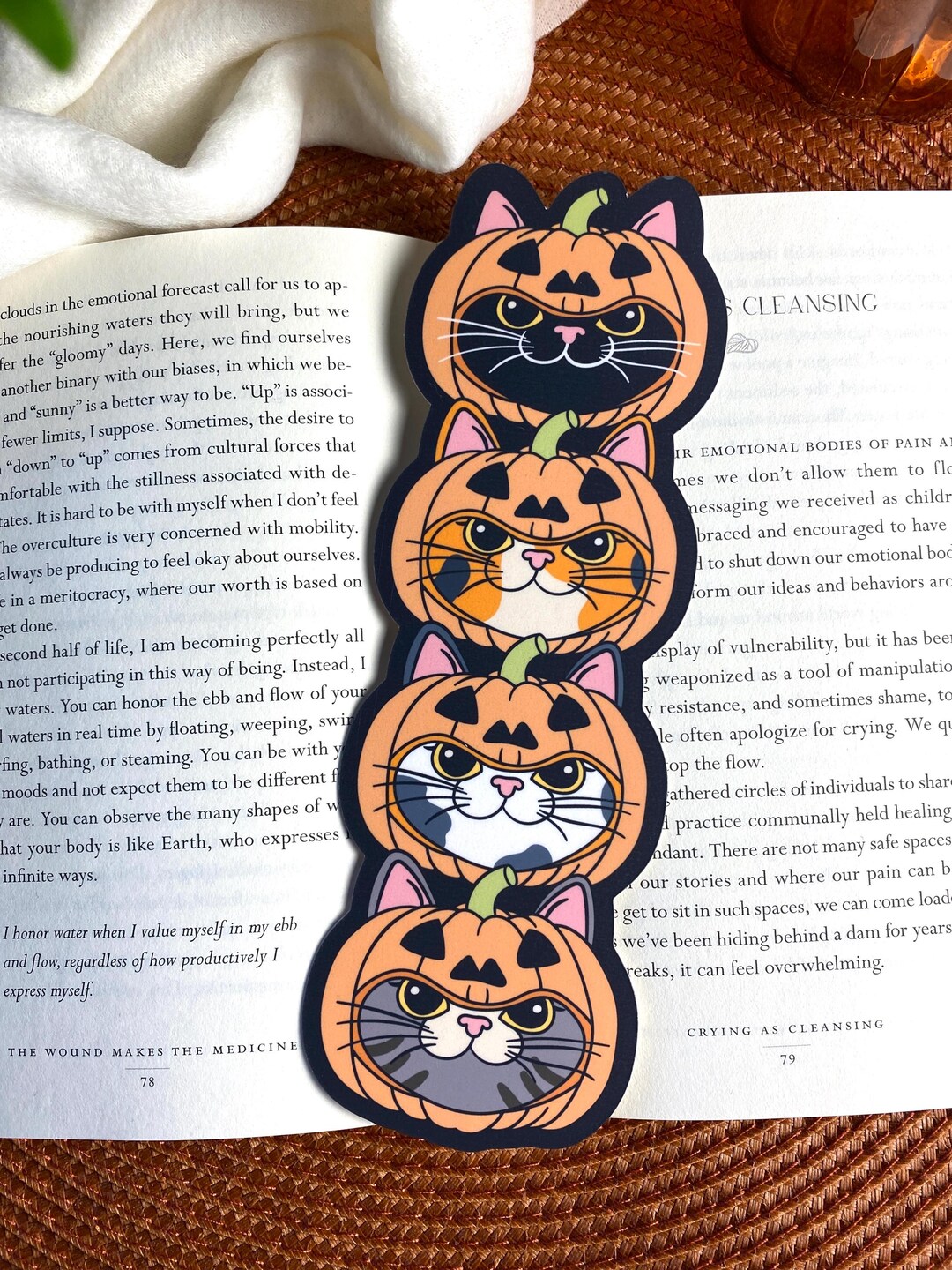 Cat - O - Lantern Laminated Bookmark | Halloween Cats Bookmark ...
