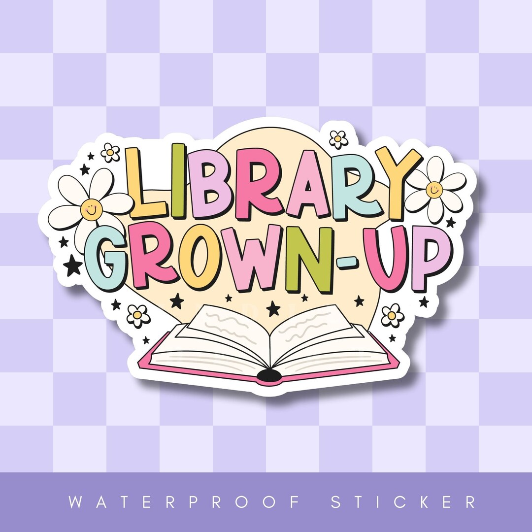 Library Grown up Sticker: Holographic Bookish Vinyl Decal - Etsy