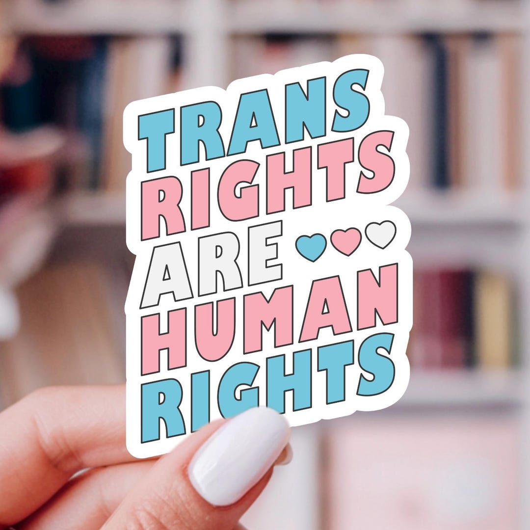 Trans Rights Are Human Rights Sticker | Pastel Rainbow | Human Rights ...