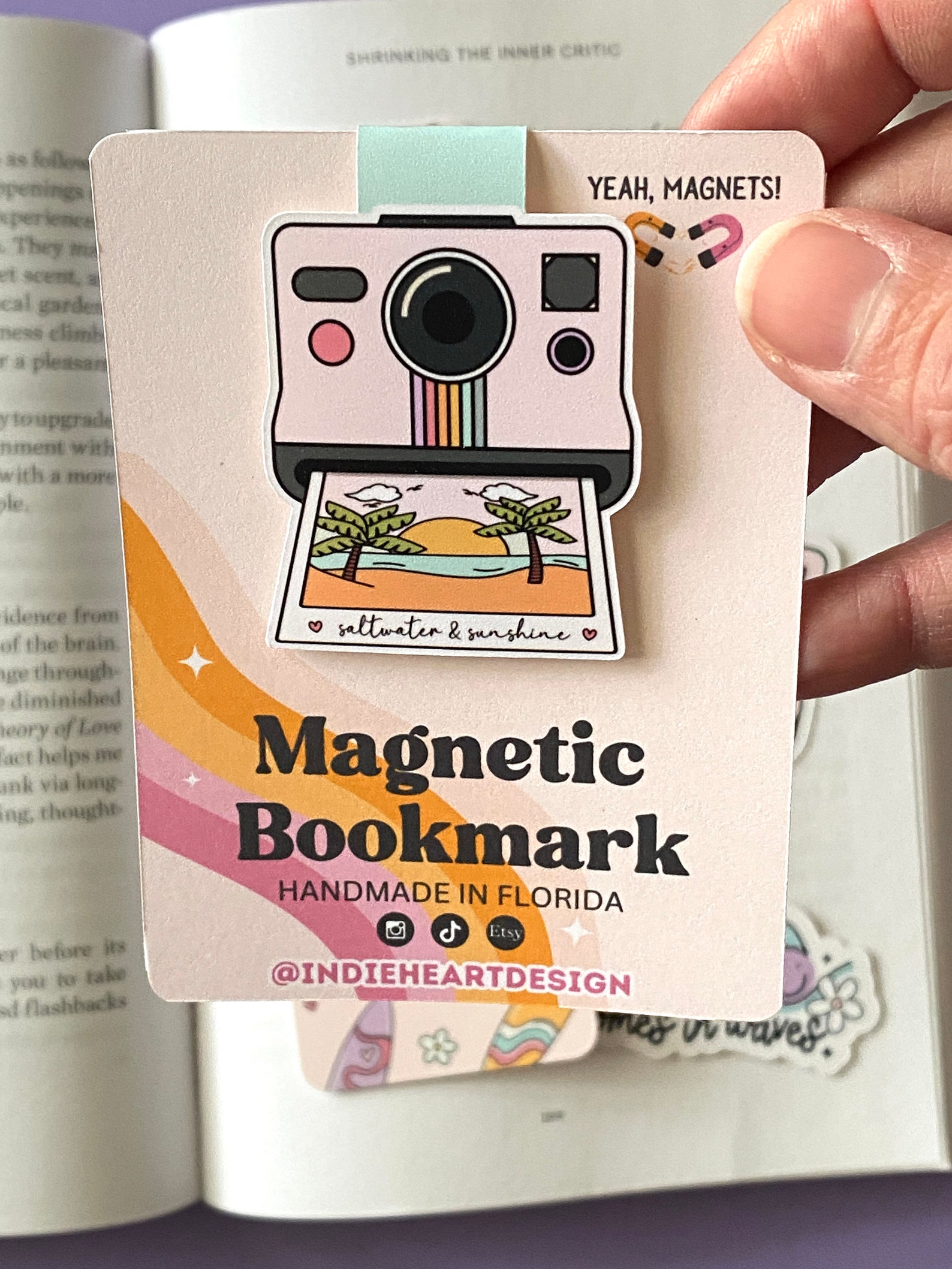 Beach Day Polaroid Magnetic Bookmark: Bookish Reader Gift - Etsy