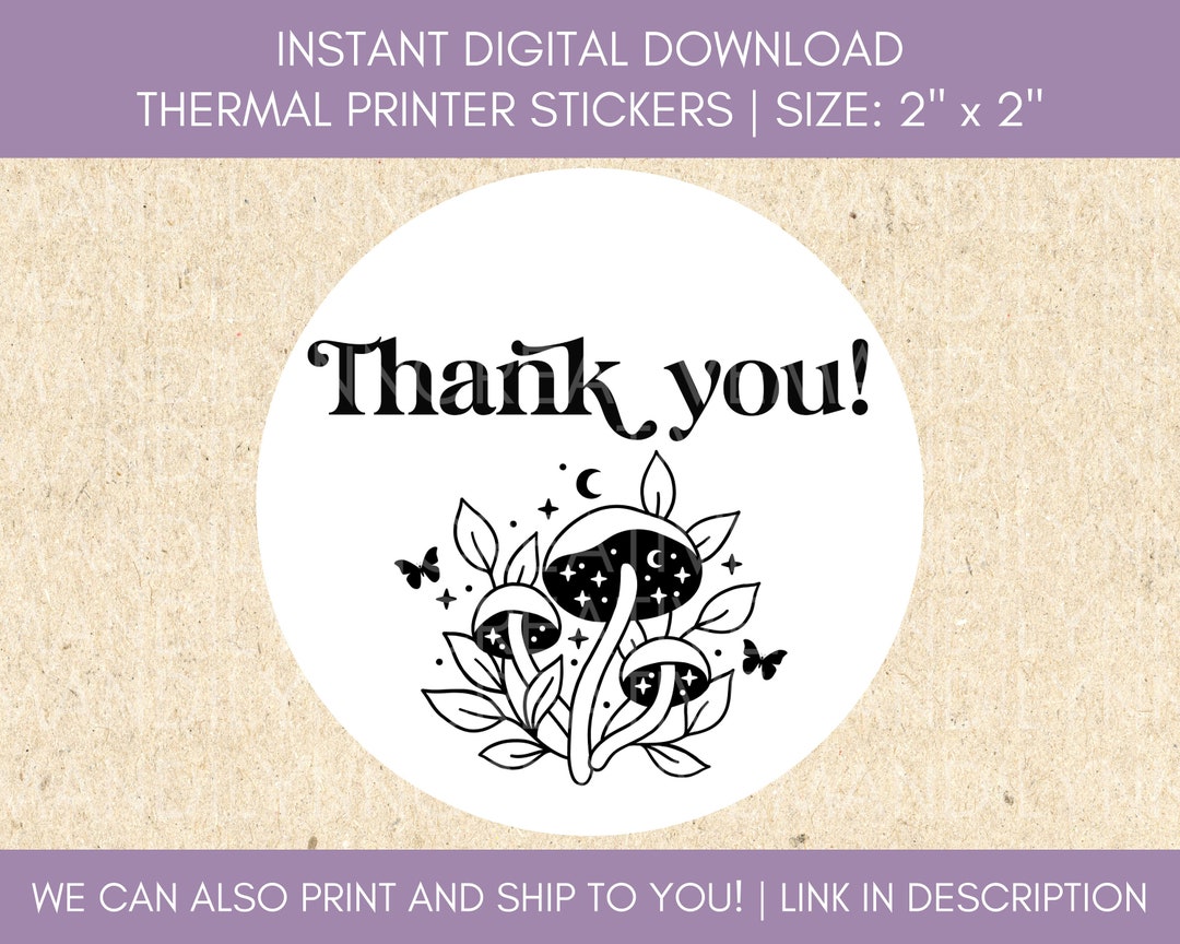 Thank You Cottage Core PNG, Round Thermal Label Design, Small Business ...