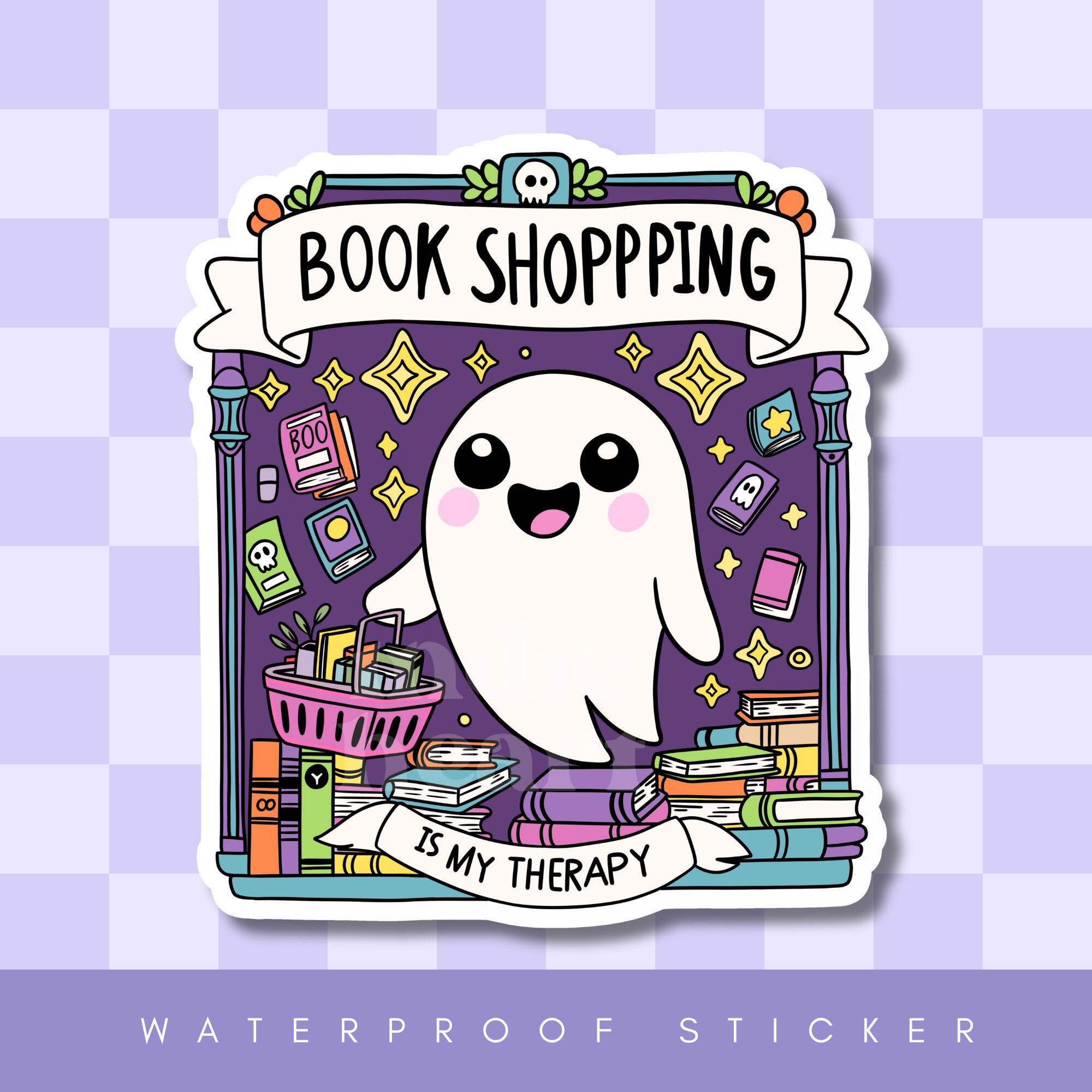 Book Shopping Ghost Sticker: Halloween Kindle E-reader Vinyl Decal - Etsy