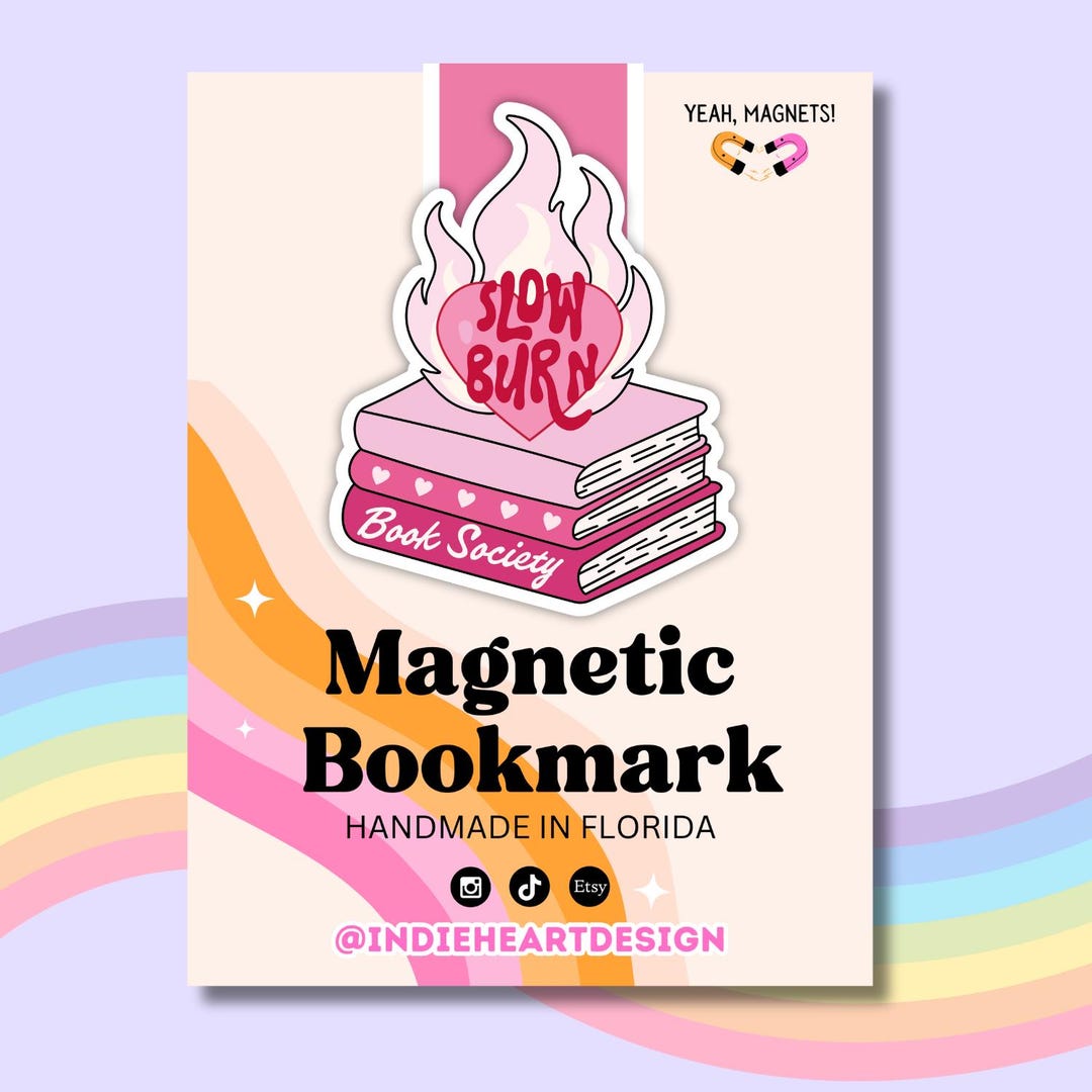 Slow Burn Book Society Magnetic Bookmark - Valentine’s Day Reader Gift ...