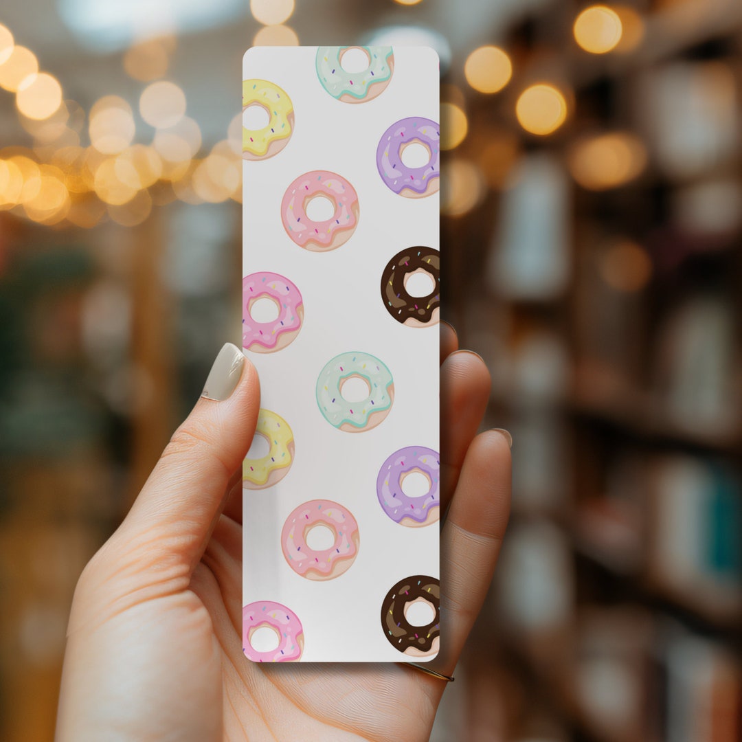Cute Donuts Laminated Bookmark | Pastel Food Bookworm Gifts | Librarian ...