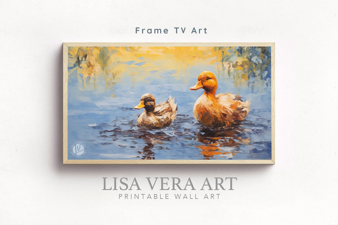 Frame TV Art - Ducks Oil Painting Digital Download, Impressionist Ducks ...