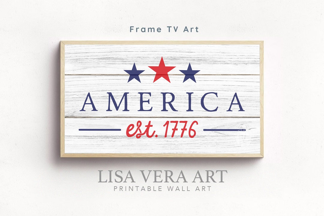 July 4th Samsung Frame Tv Art, 4th of July Patriotic American Frame TV ...