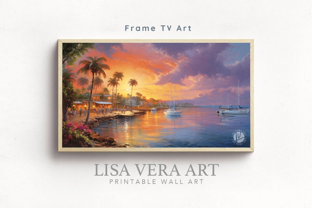 Samsung Frame TV Art - Lahaina Maui Harbor Sunset, Hawaii Landscape ...